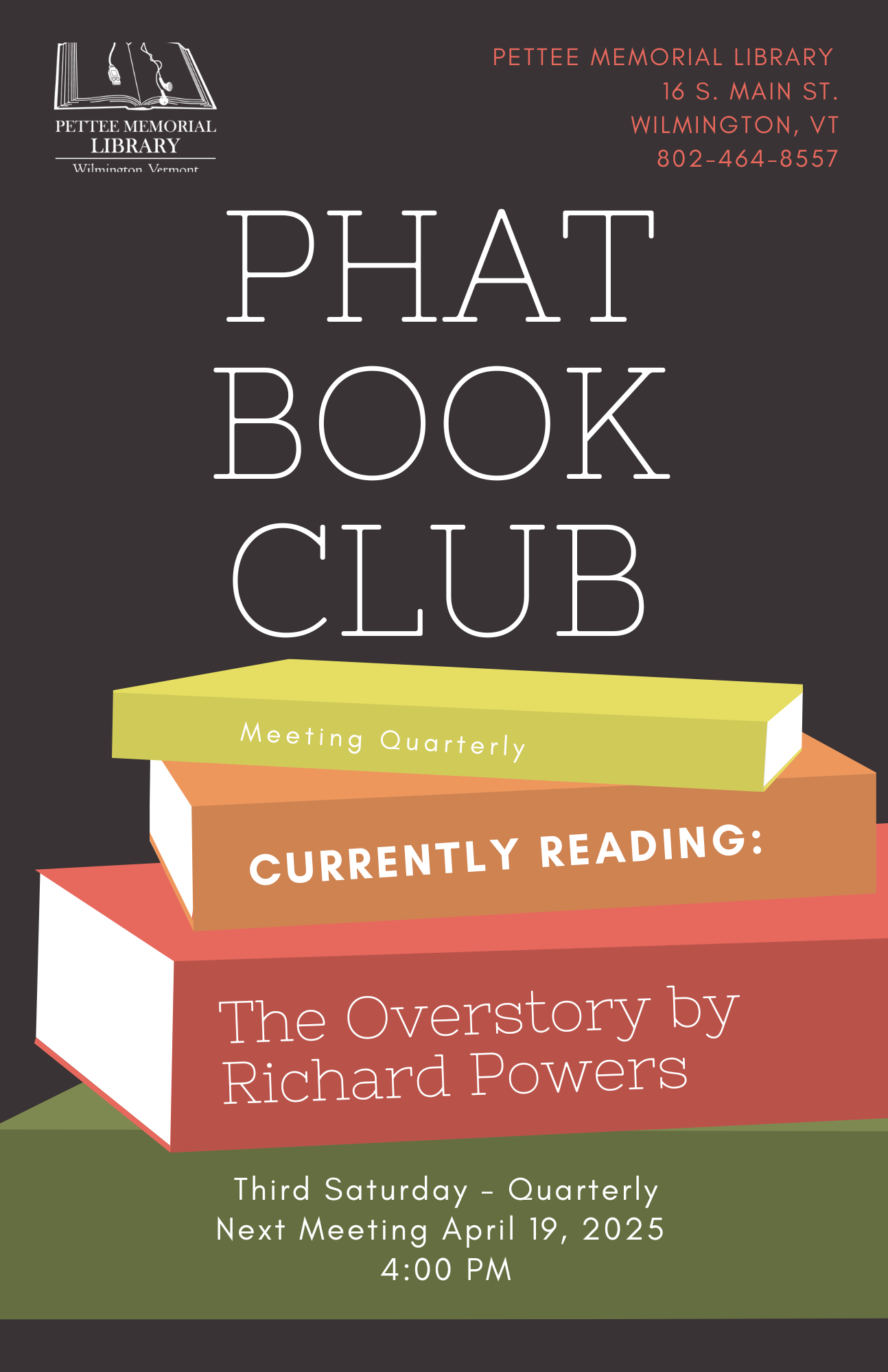 Phat Book Club @ the Pettee Memorial Library - SVDV Chamber of Commerce